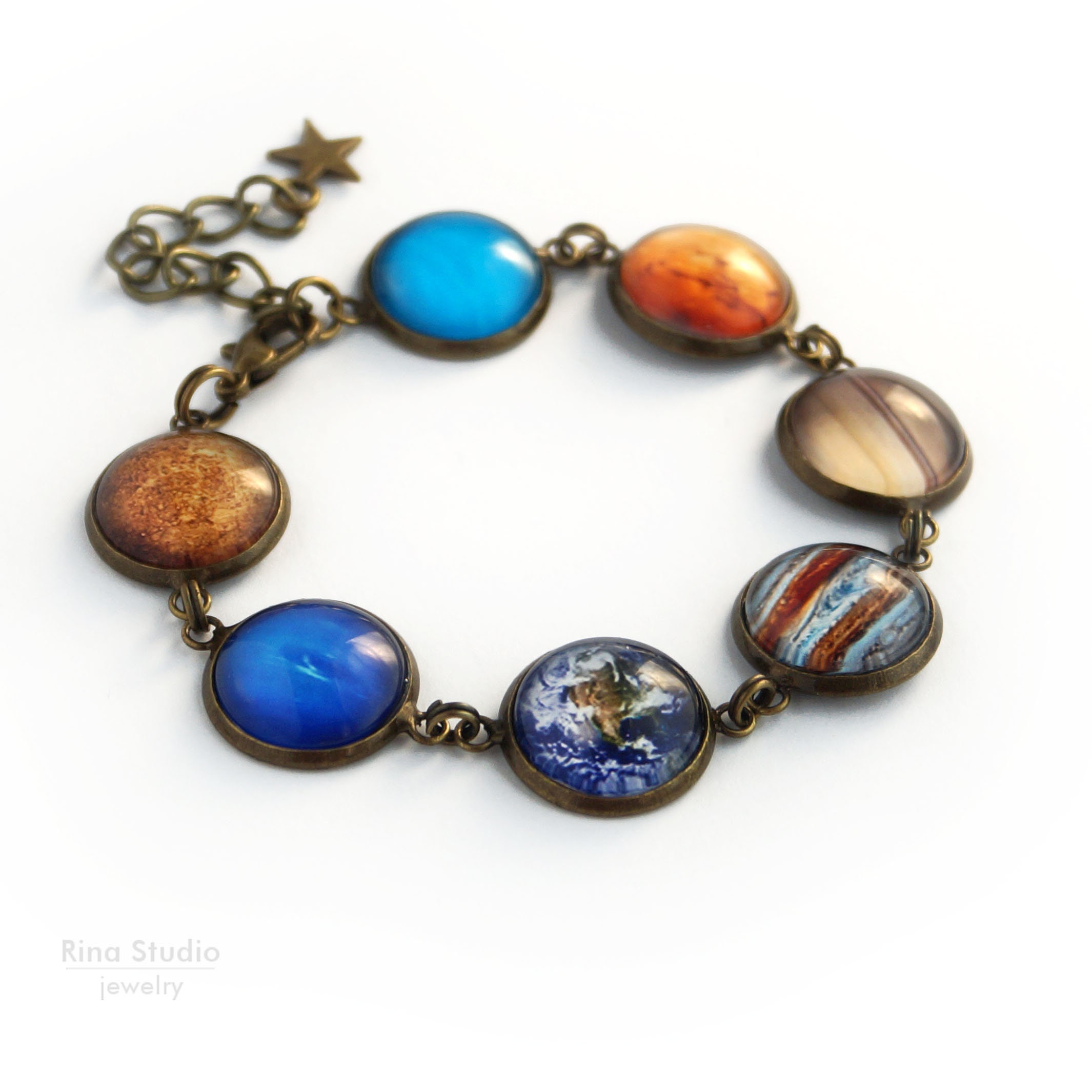 Planet Bracelet Solar System Jewelry Earth Jupiter Saturn - Etsy