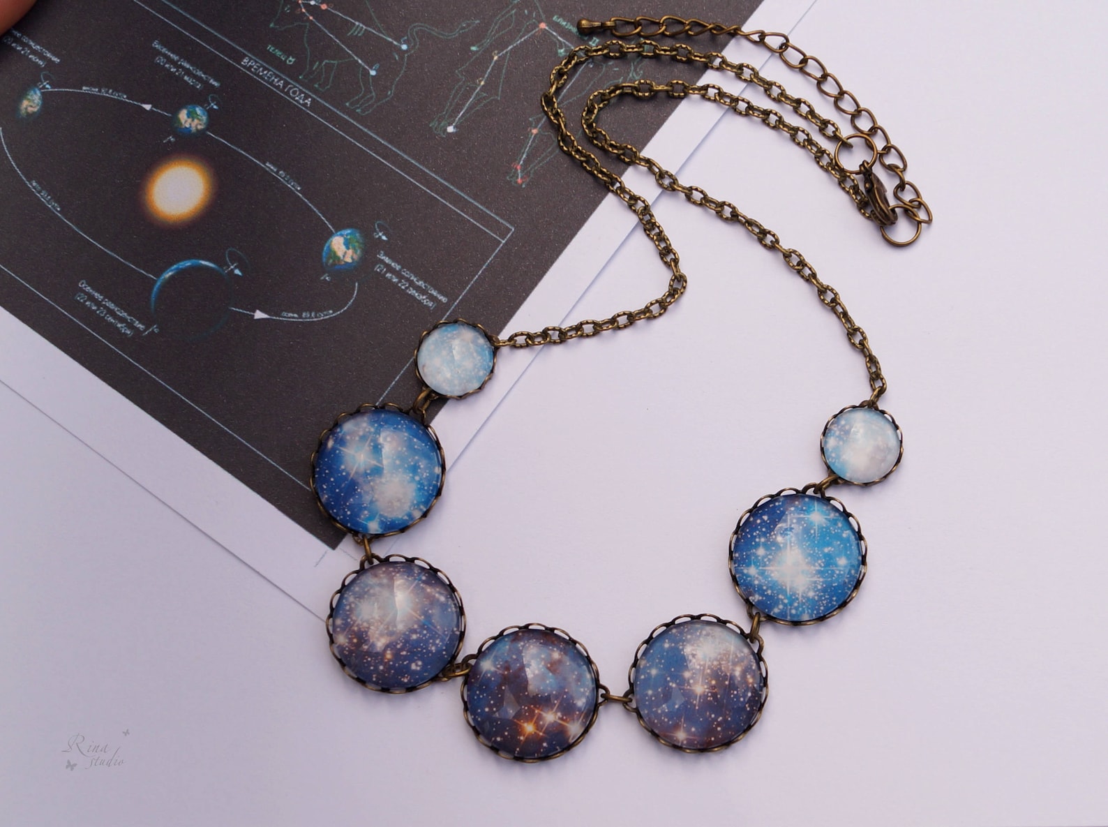 Space Necklace, Star Cluster Necklace, Nebula Universe Science Jewelry ...