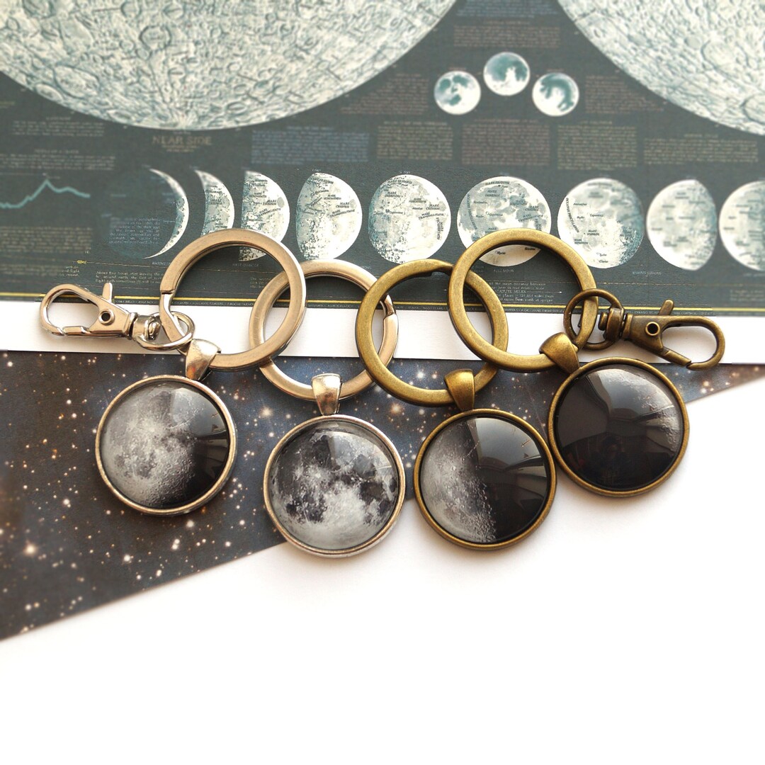 Personalized Custom Birth Moon Phase Keychain Science Gift - Etsy