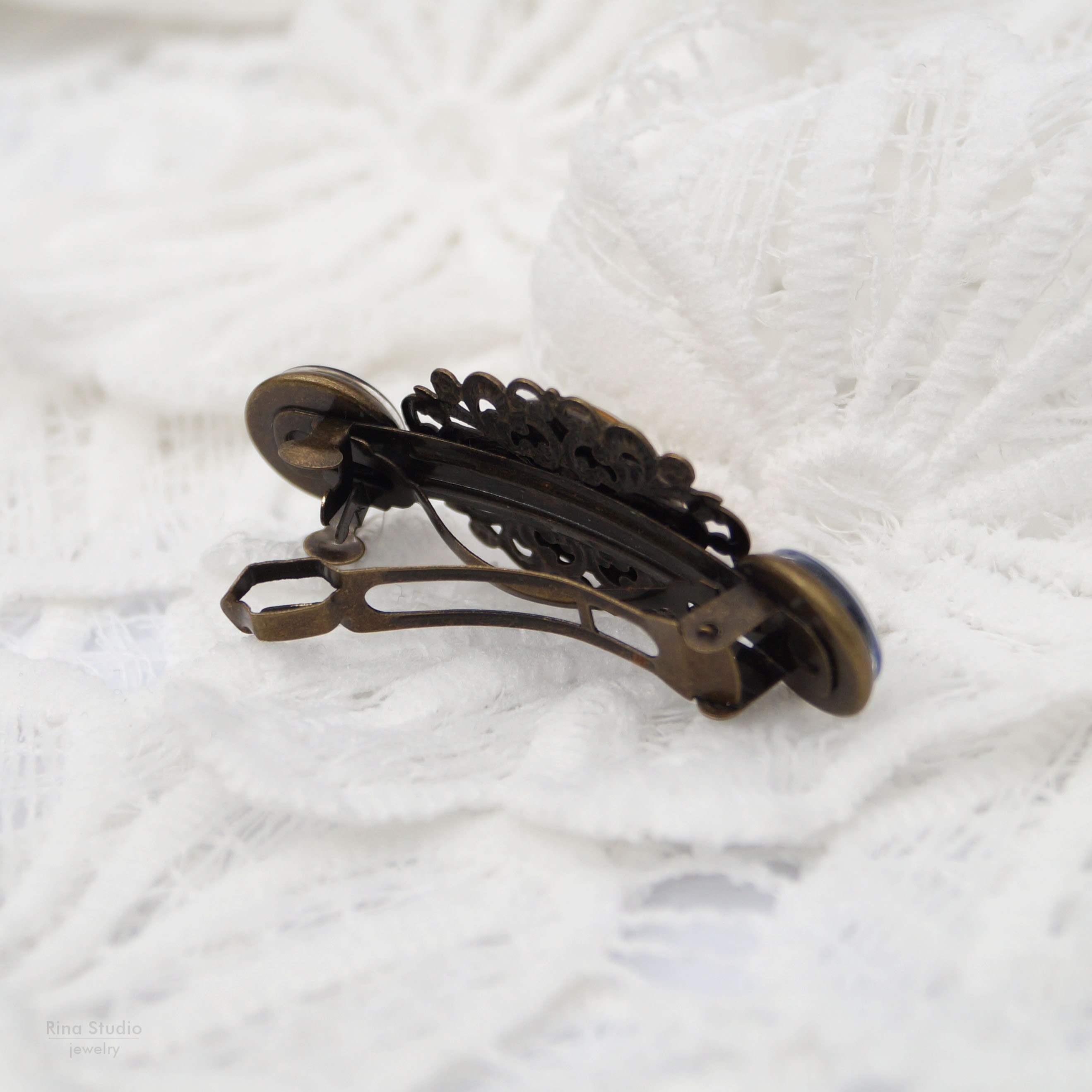 Sun Moon Earth Barrette Solar System Tiny Hairpin Cosmic - Etsy