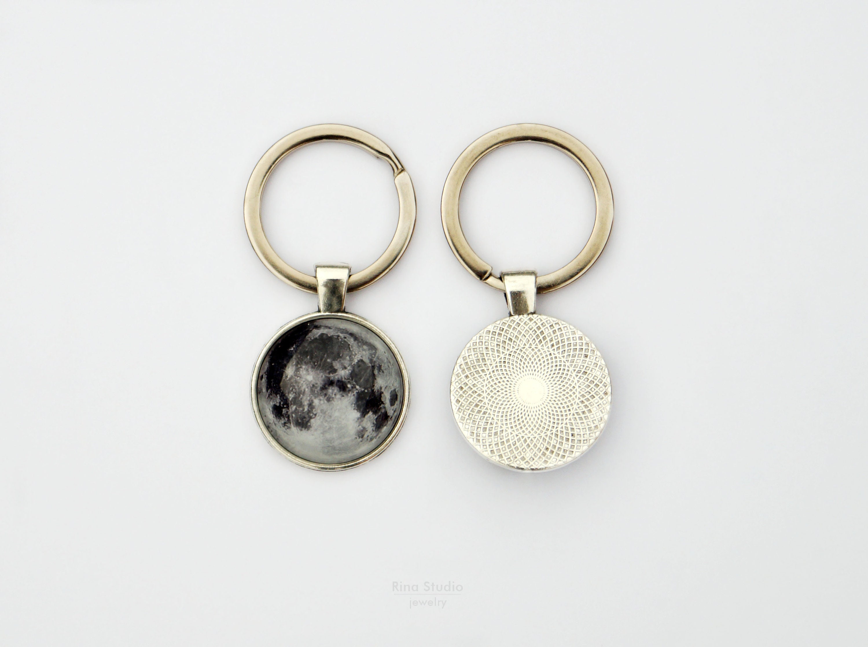 Full Moon Key Chain Planet Keychain Galaxy Space Key-chain - Etsy