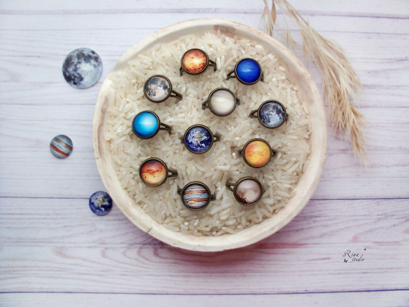 Planet Ring Solar System Adjustable Ring Space Jewelry | Etsy