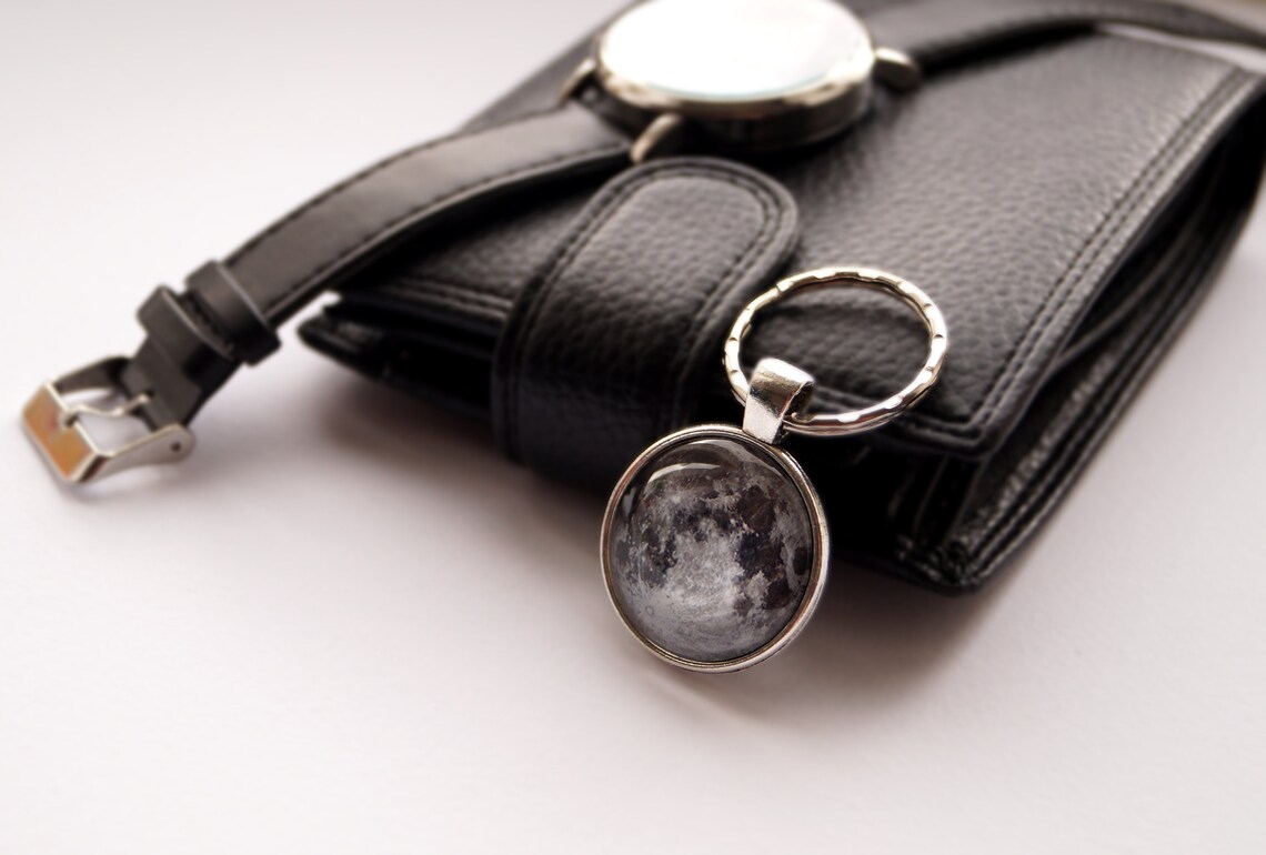 Full Moon Key Chain Planet Keychain Galaxy Space Key-chain - Etsy