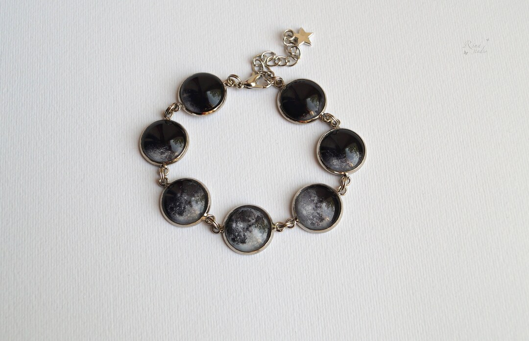 Moon Phase Bracelet, Phases of the Moon, Astronomy Gifts Jewelry, Luna ...