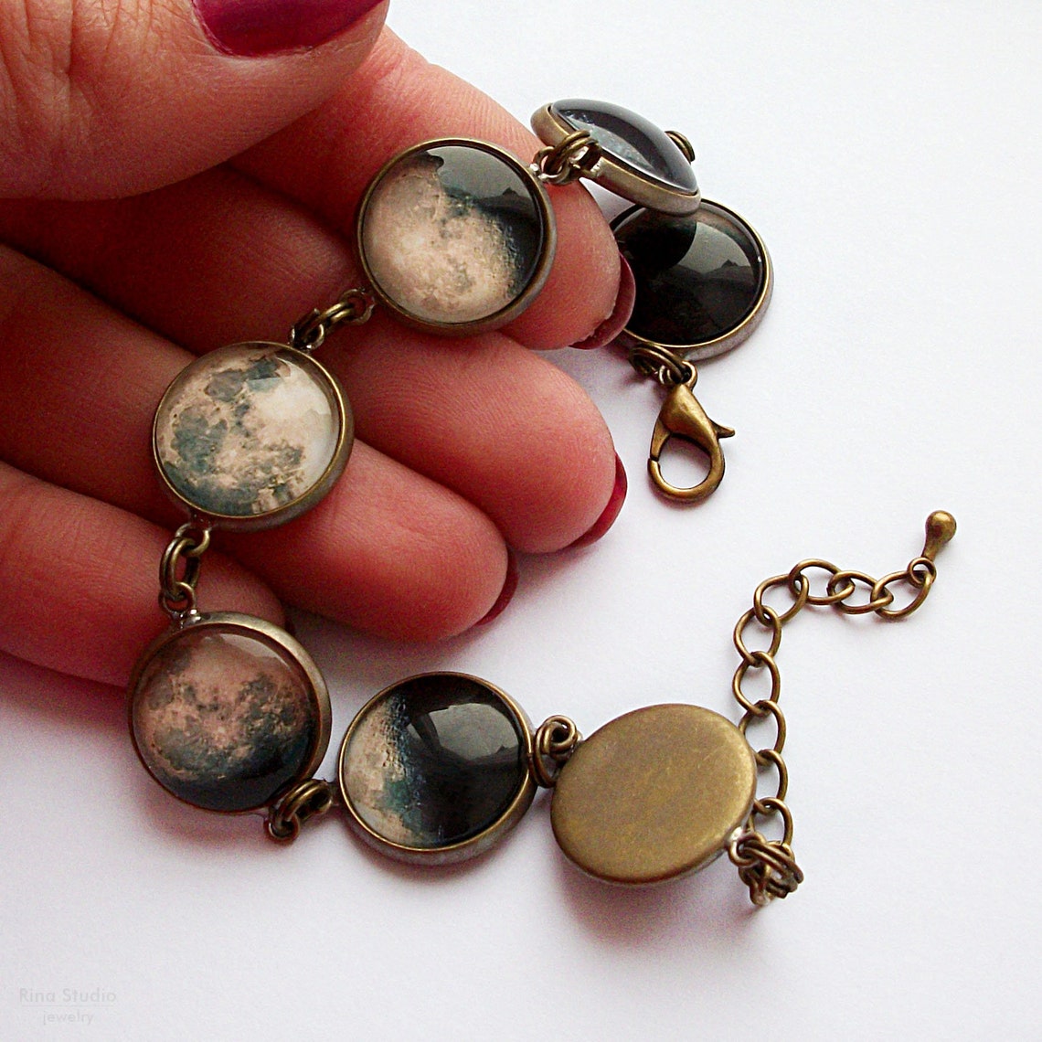 Moon Phase Bracelet Lunar Eclipse Custom Birth Moon Phases - Etsy