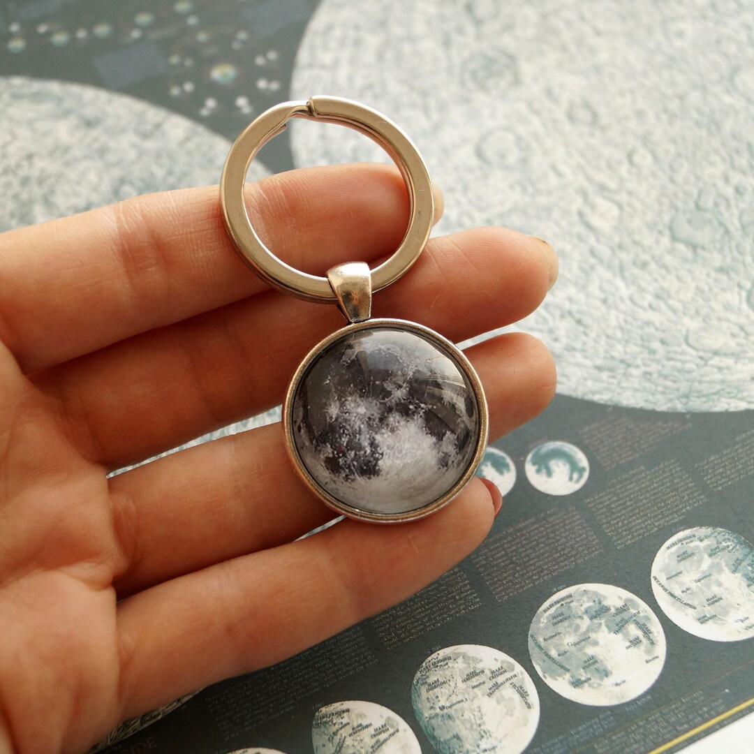 Personalized Custom Birth Moon Phase Keychain, Science Gift for ...