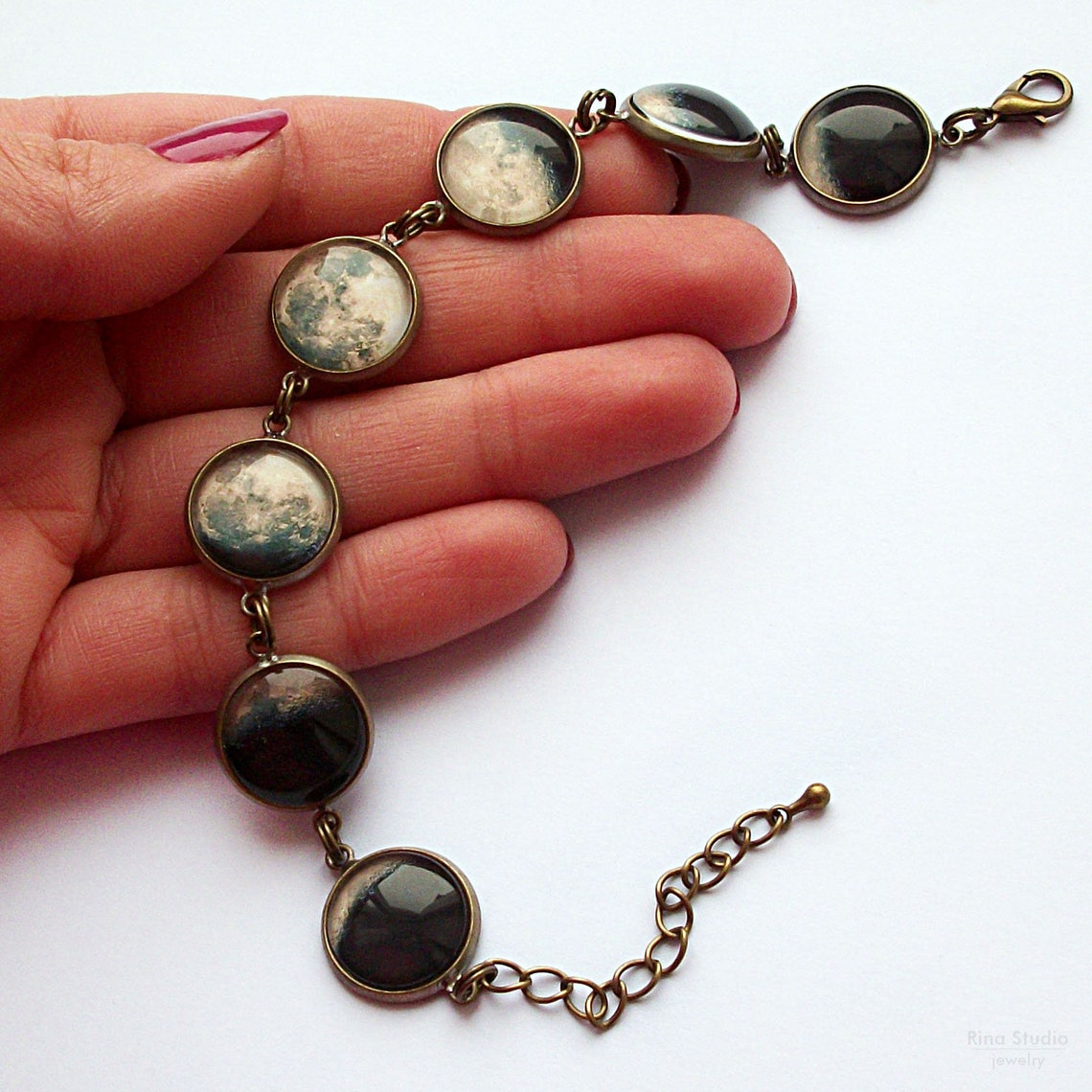 Moon Phase Bracelet Lunar Eclipse Custom Birth Moon Phases - Etsy