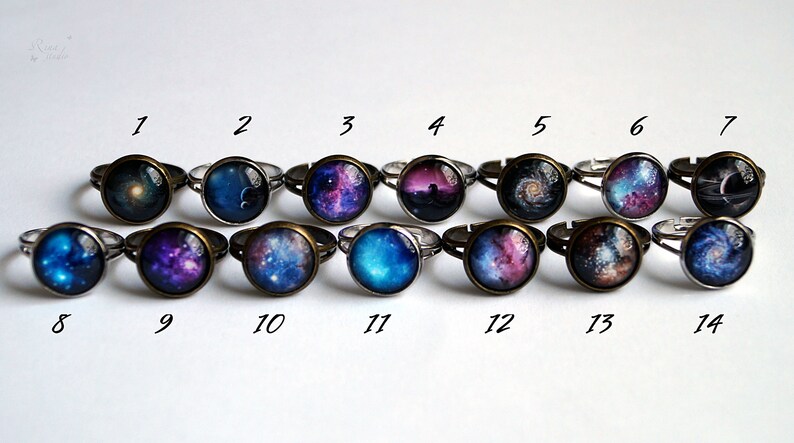 Galaxy Adjustable Ring Cosmic Jewelry Birthday gift idea for | Etsy