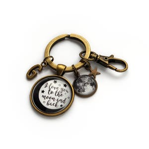 Personalized Custom Keychain, Full Moon Key Chain I Love You to the ...