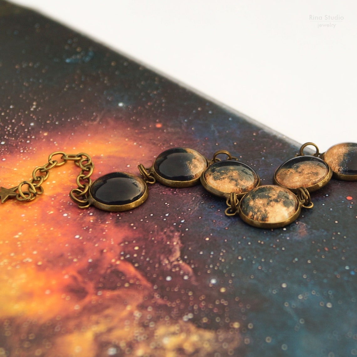 Moon Phase Bracelet Lunar Eclipse Custom Birth Moon Phases - Etsy