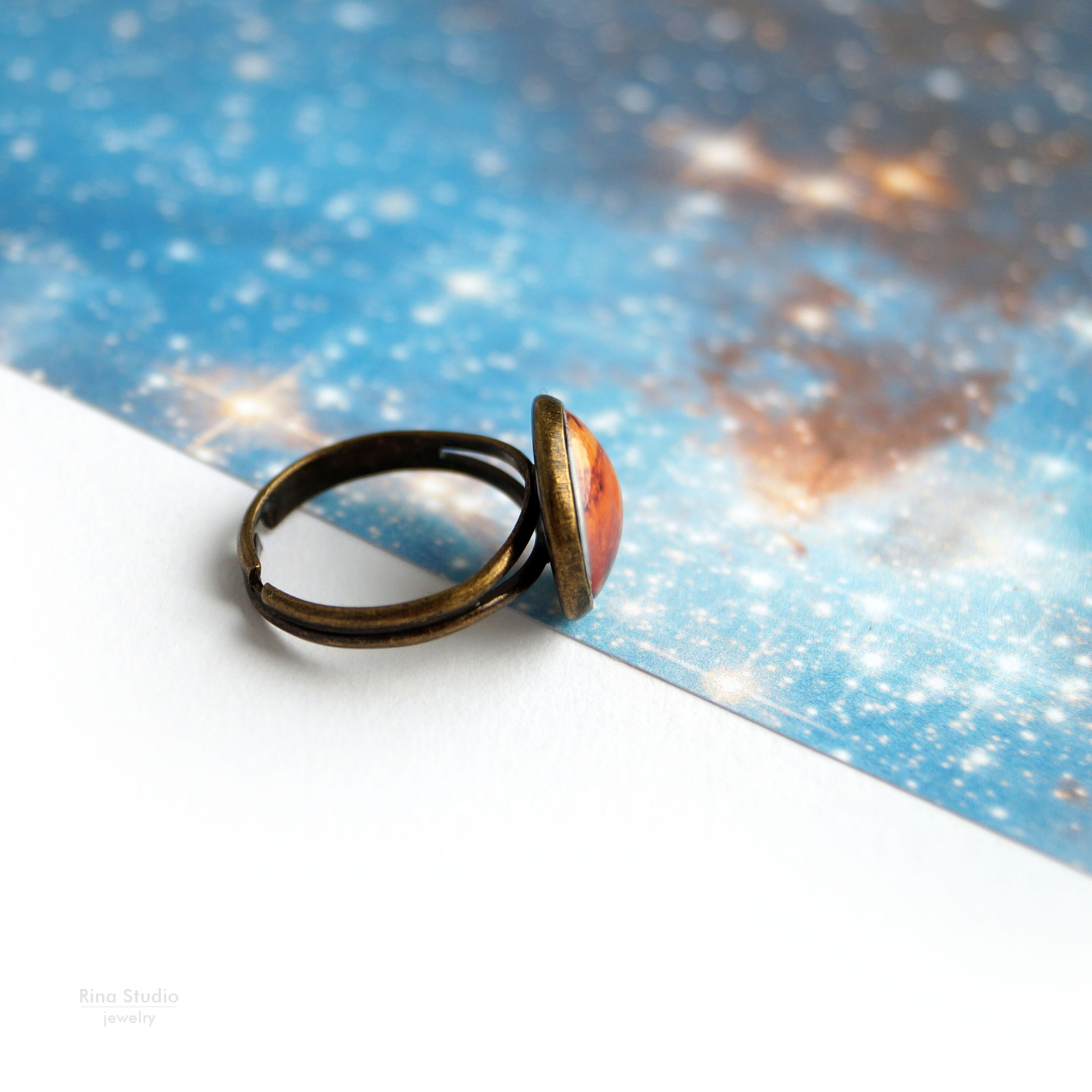 Mars Red Planet Ring Martian Jewelry Solar System Adjustable | Etsy