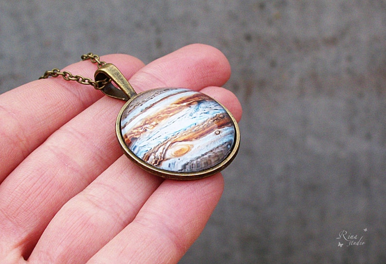 Jupiter Necklace, Sagittarius Ruling Planet, Jupiter Pendant Space ...