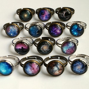 Galaxy Adjustable Ring, Cosmic Jewelry, Birthday Gift Idea for ...