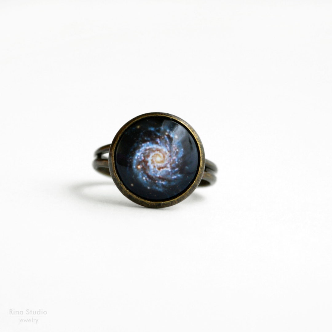 Milky Way Adjustable Ring, Dark Galaxy Jewelry, Space Ring, Universe ...