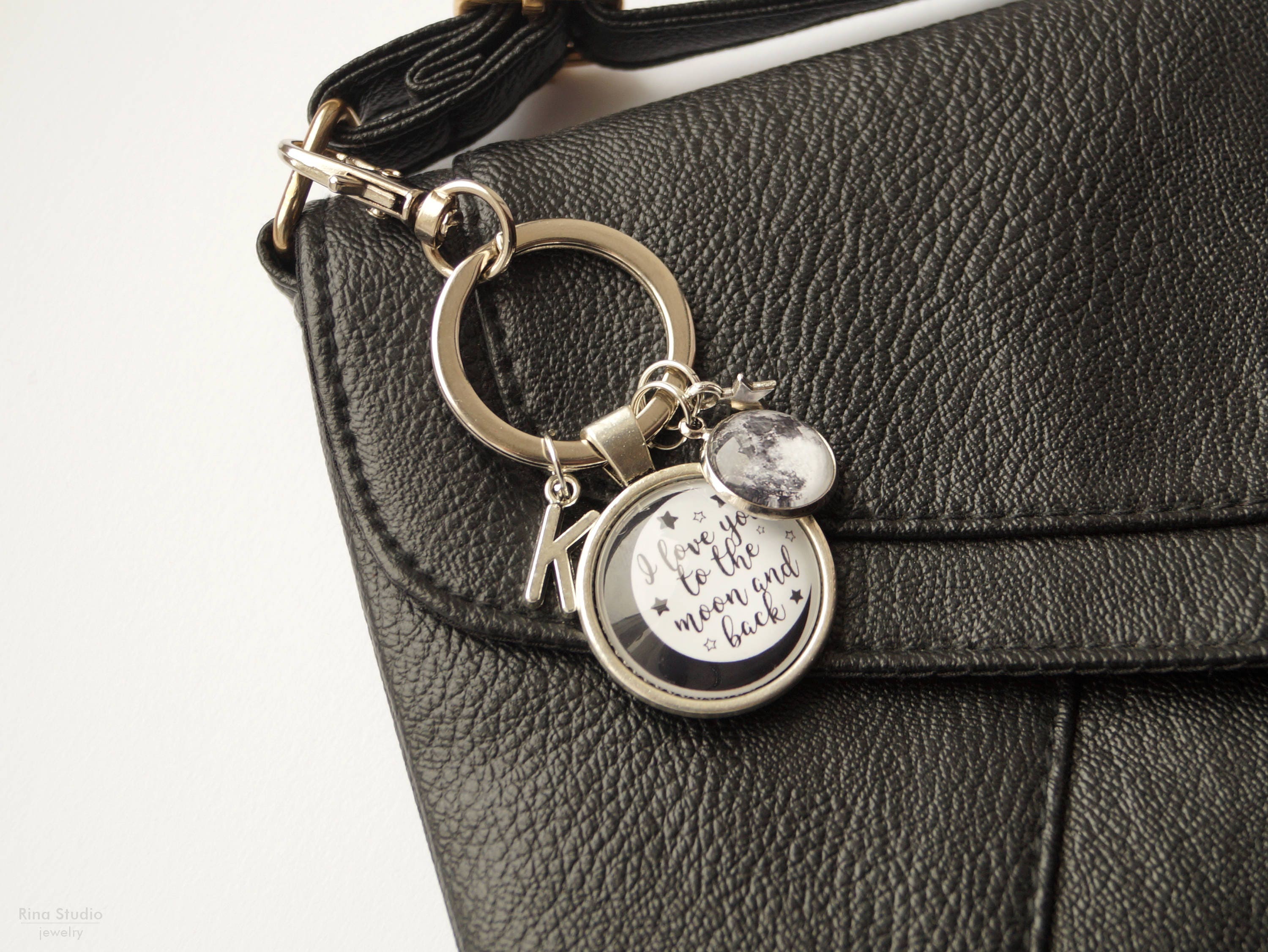 Personalized Custom Keychain, Full Moon Key Chain I Love You to the ...