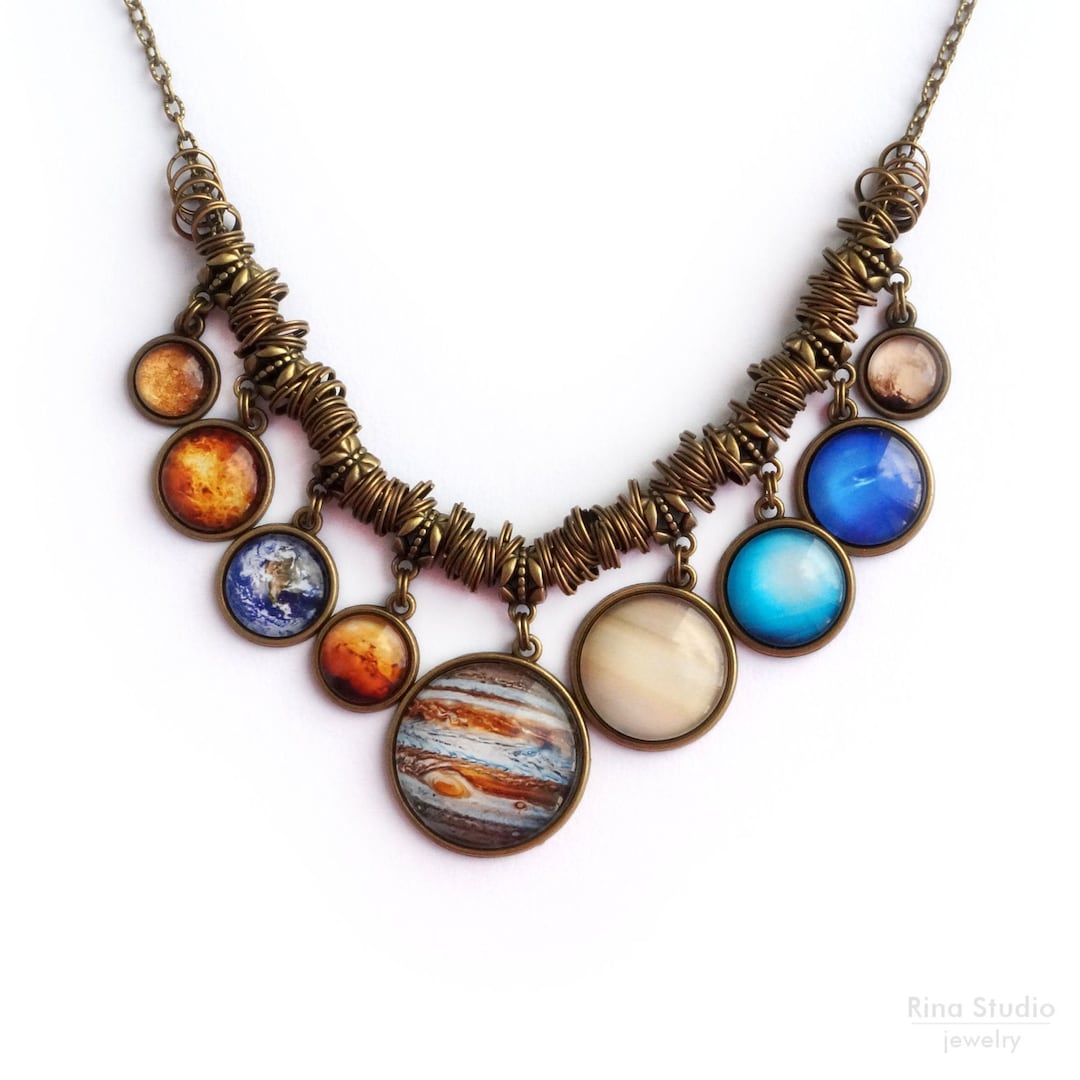 Planet Necklace Solar System Statement Science Bib Necklace Gift for ...