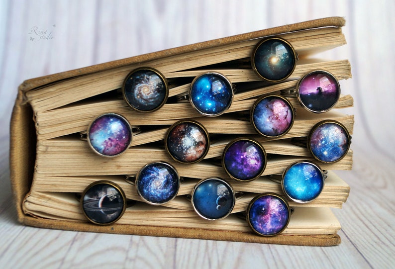 Galaxy Adjustable Ring Cosmic Jewelry Birthday gift idea for | Etsy