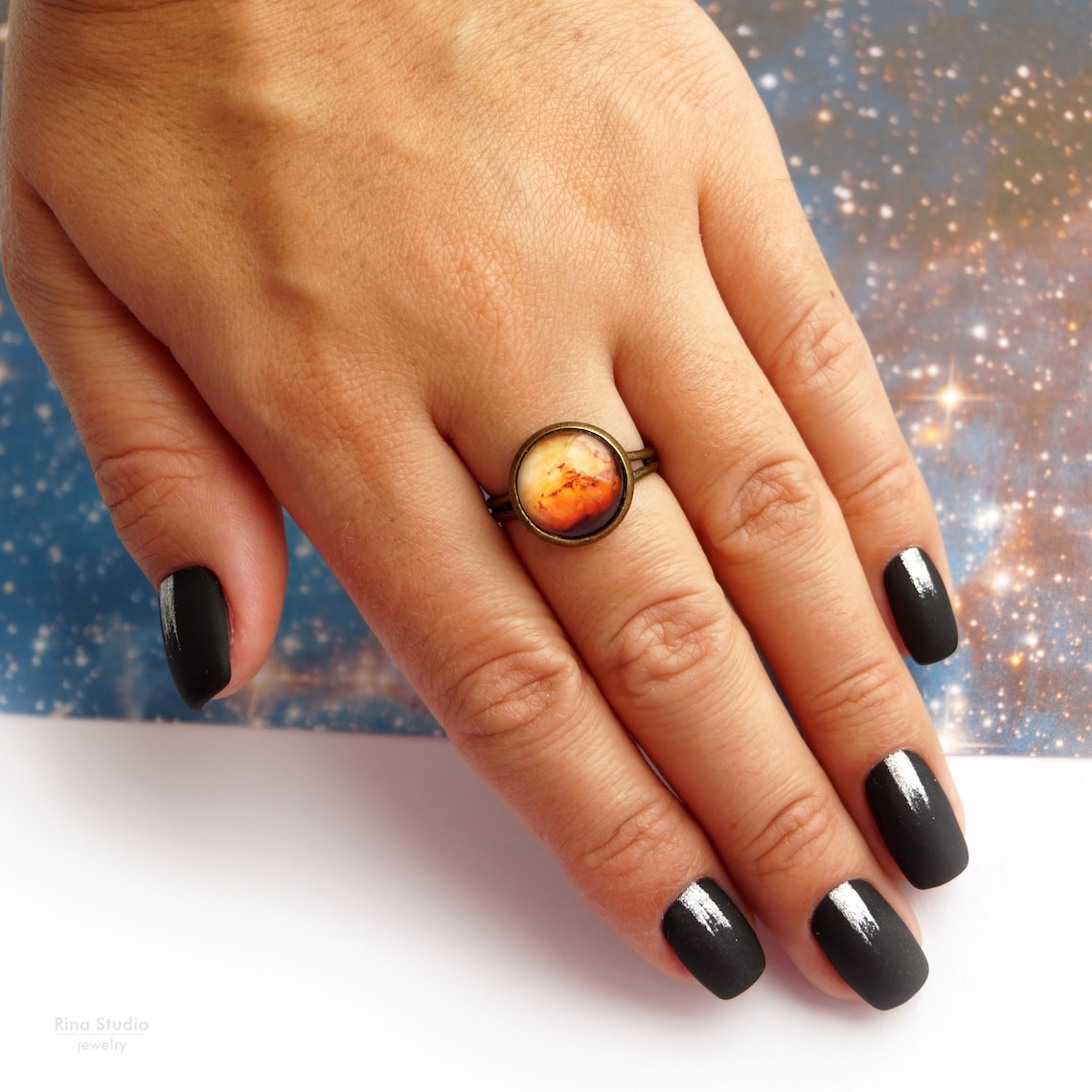Mars Red Planet Ring Martian Jewelry Solar System Adjustable - Etsy Canada