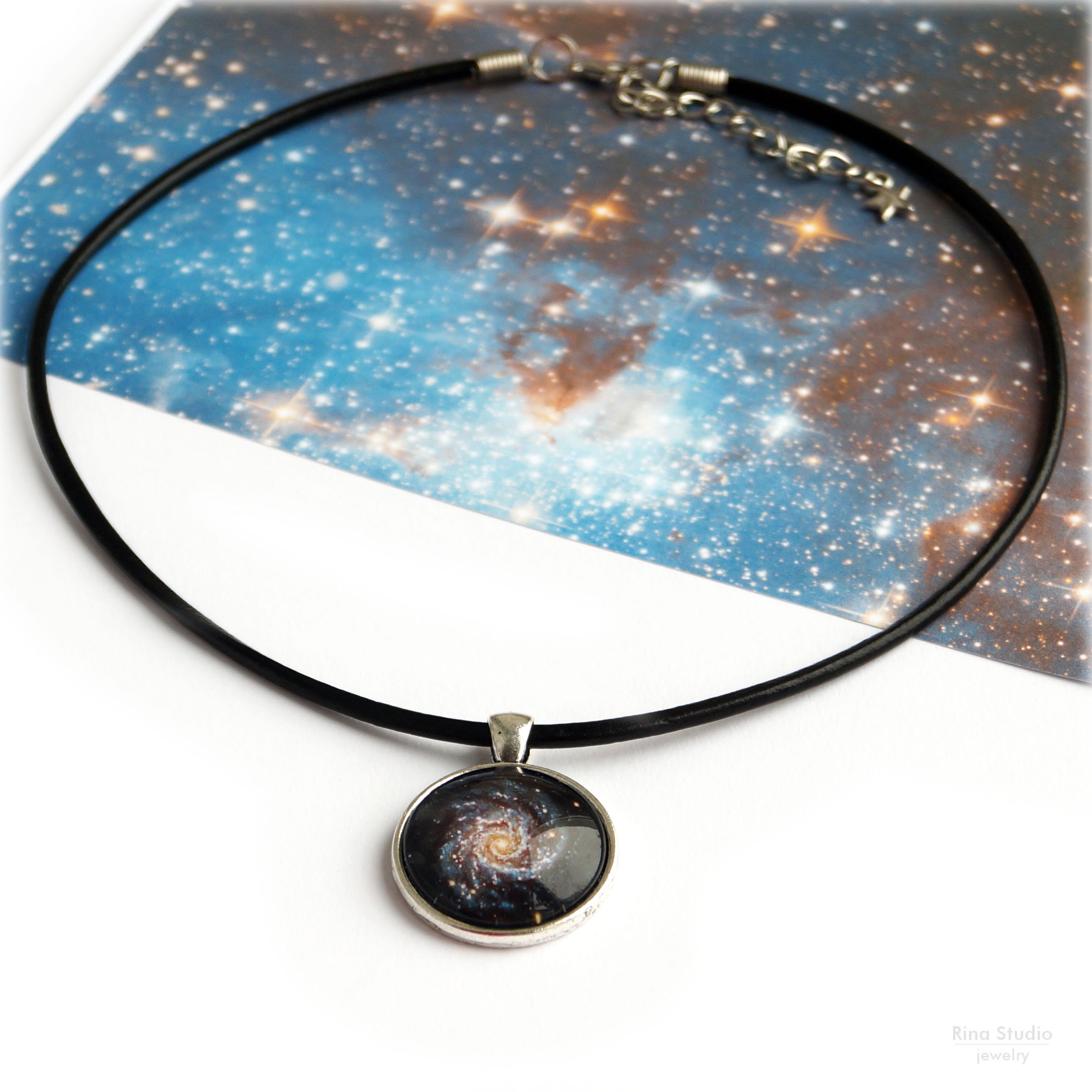 Milky Way Galaxy Necklace Night Sky Pendant Space jewelry | Etsy