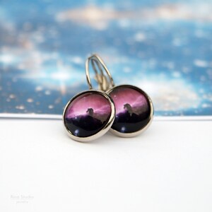 Horsehead Nebula Drop Earrings, Purple and Black Galaxy Universe ...