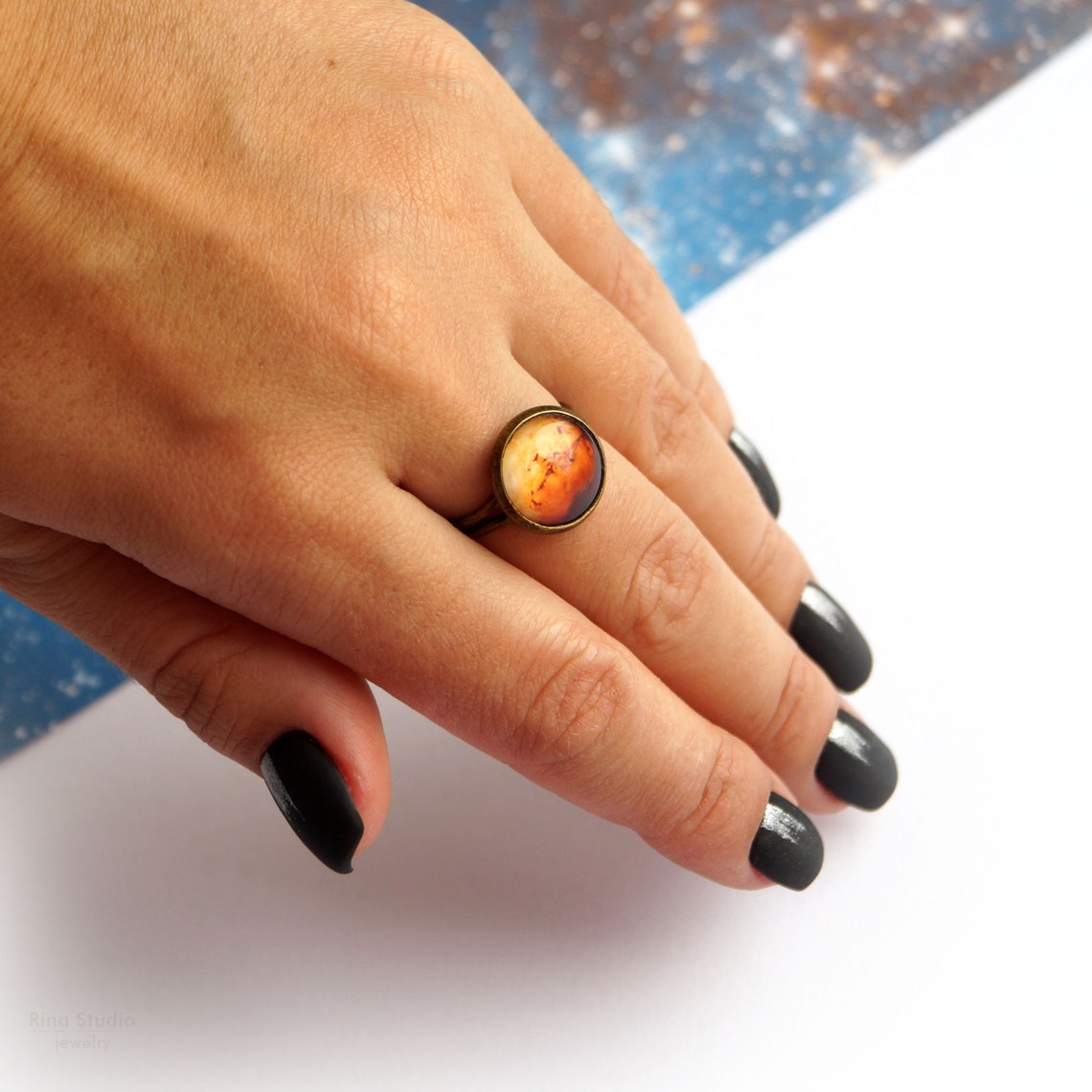 Mars Red Planet Ring Martian Jewelry Solar System Adjustable - Etsy Canada
