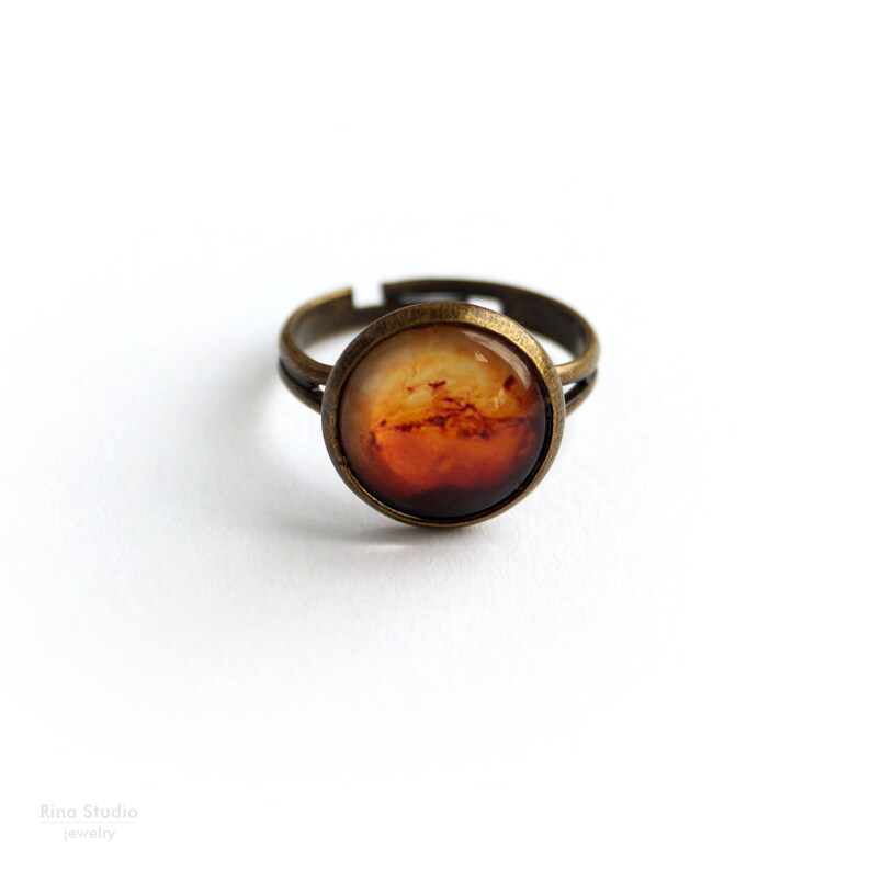Mars Red Planet Ring Martian Jewelry Solar System Adjustable | Etsy