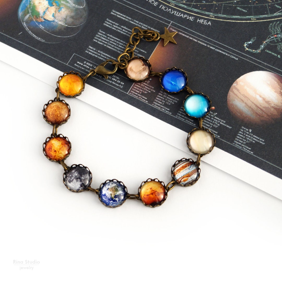 Solar System Bracelet, Planet Jewelry - Etsy
