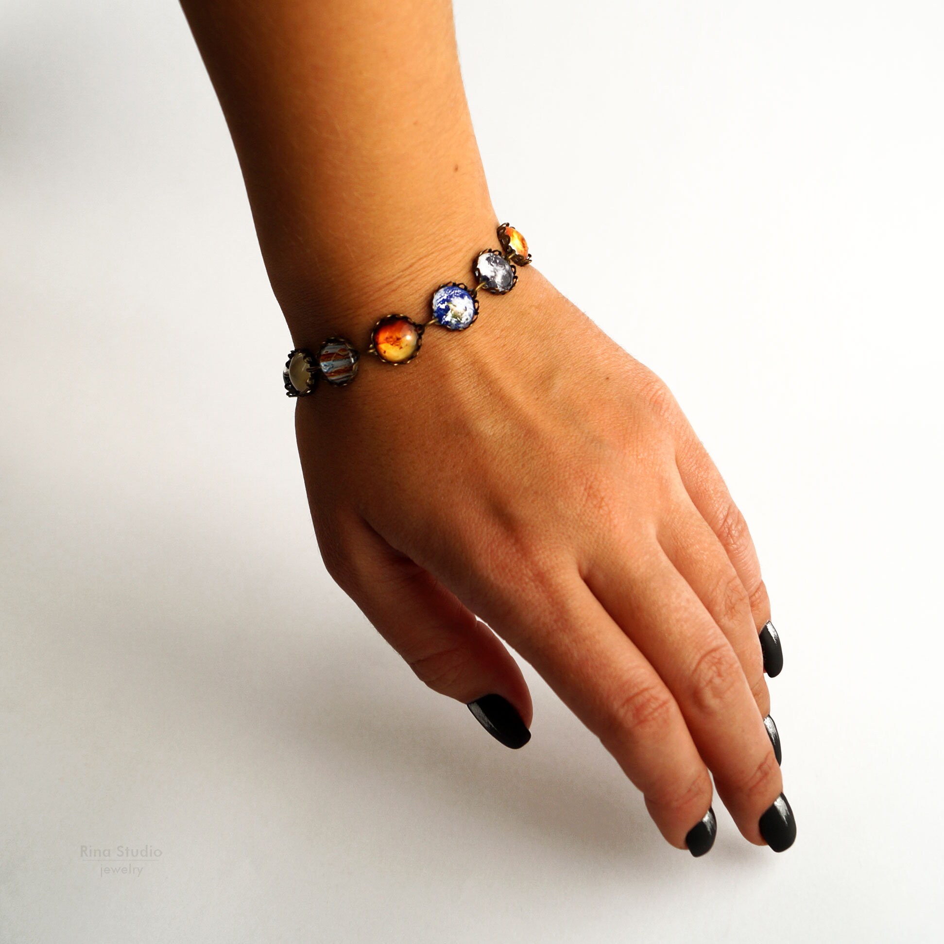 Solar System Bracelet, Planet Jewelry - Etsy
