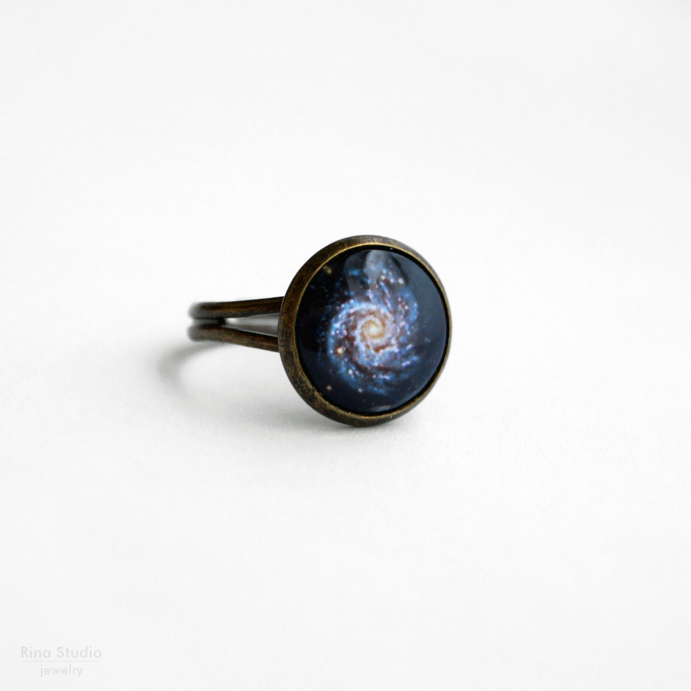 Milky Way Adjustable Ring, Dark Galaxy Jewelry, Space Ring, Universe ...