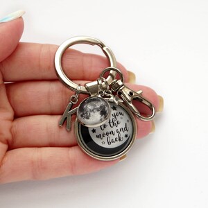 Personalized Custom Keychain, Full Moon Key Chain I Love You to the ...