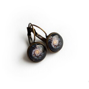 Milky Way Drop Earrings, Dark Galaxy Universe Jewelry, Space Nebula ...