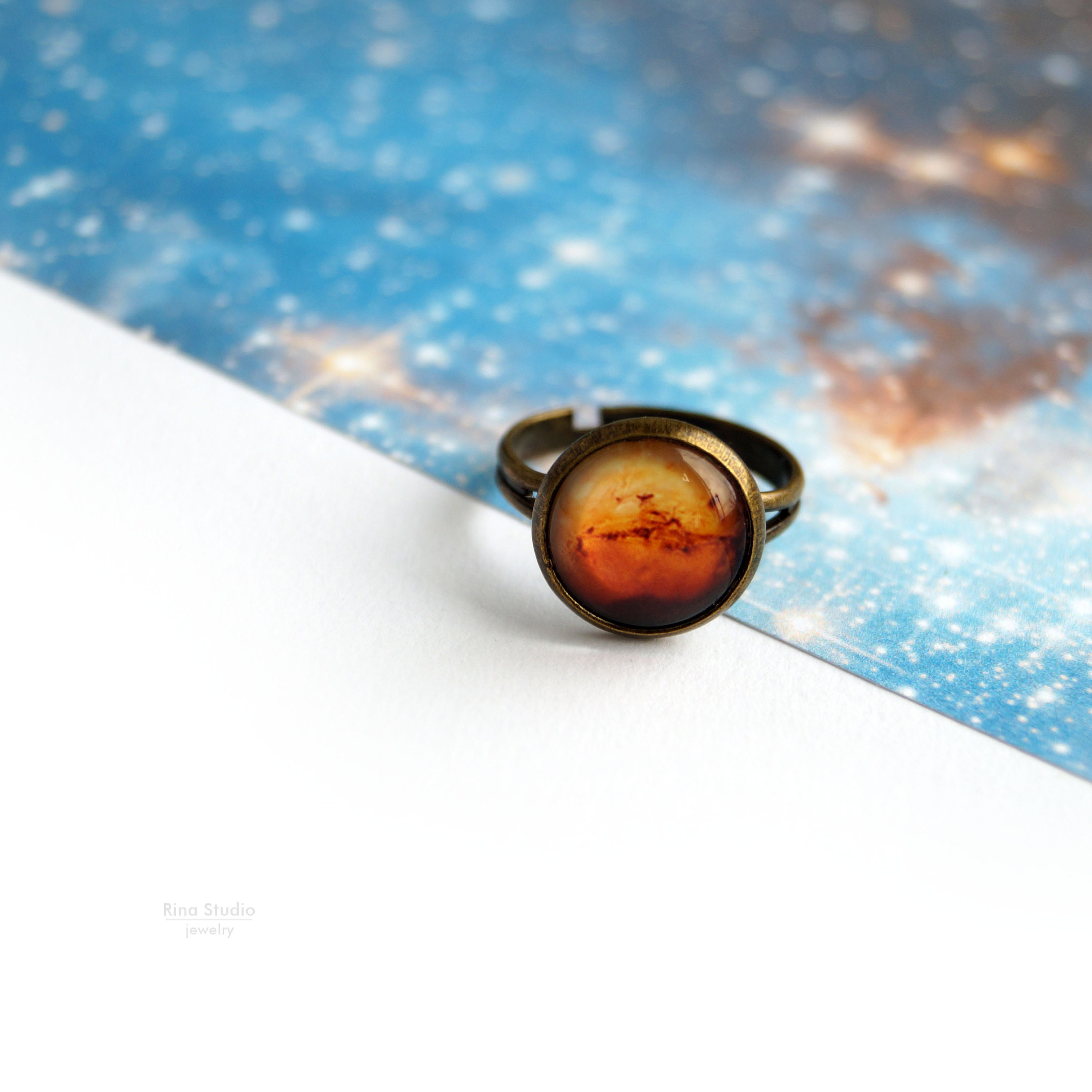 Mars Red Planet Ring Martian Jewelry Solar System Adjustable - Etsy India
