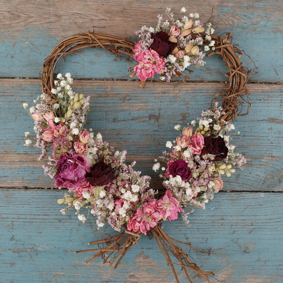 Valentine Rose Garden Dried Flower Vine Heart Wedding Home - Etsy