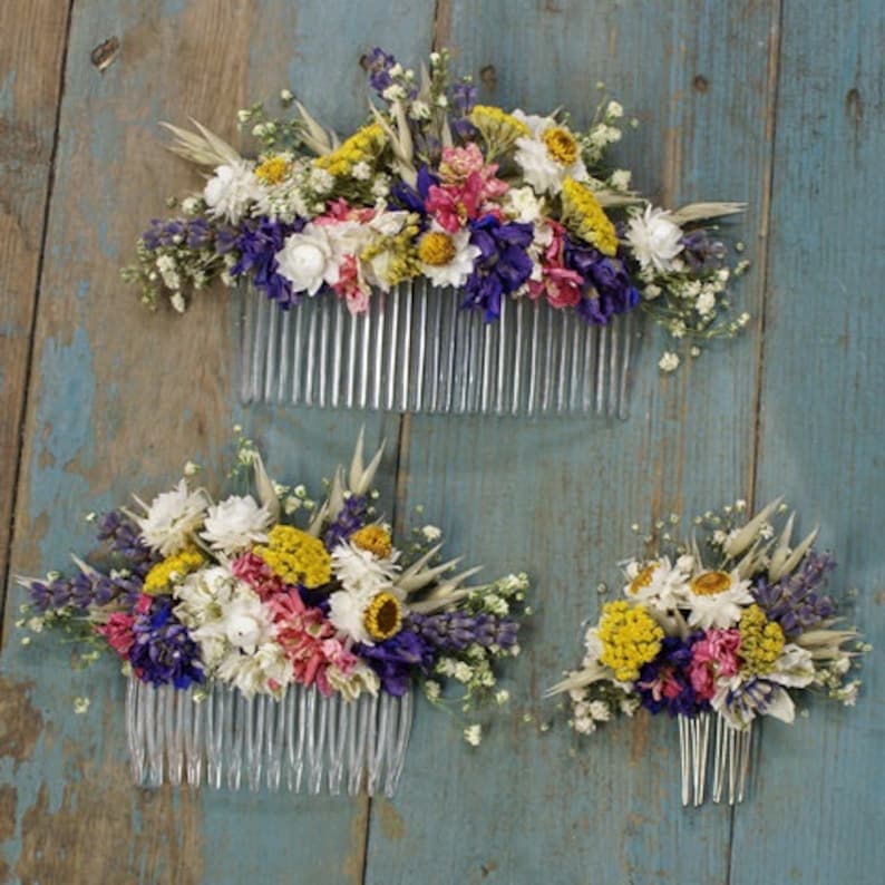 Festival Meadow Dried Flower Hair Comb - Etsy