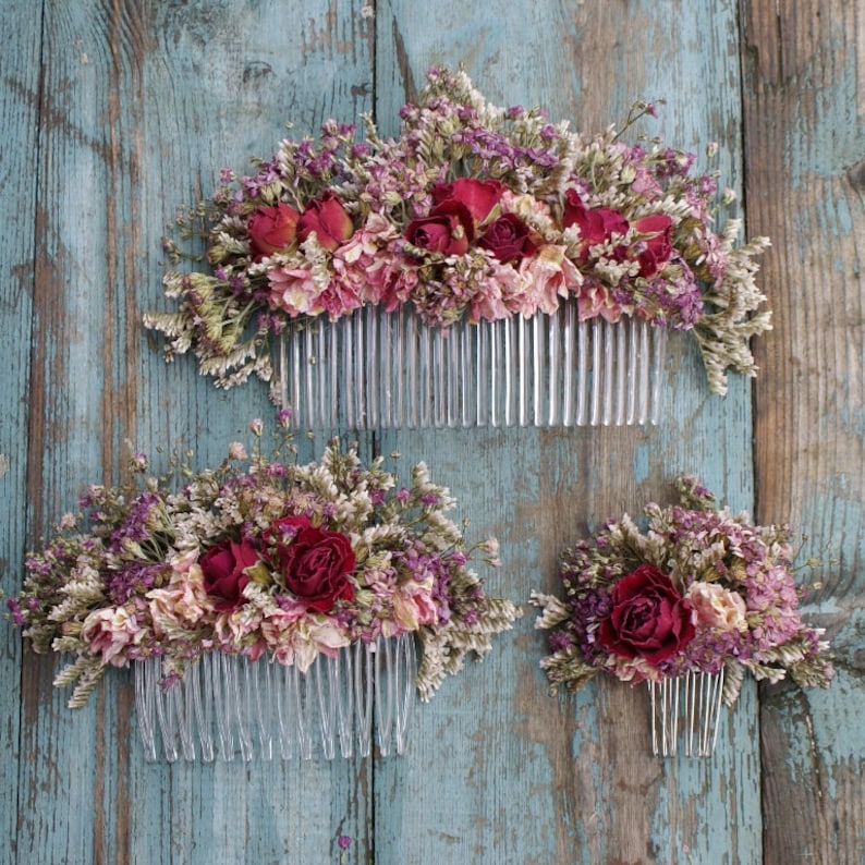 Summer Haze Dried Flower Hair Comb - Etsy