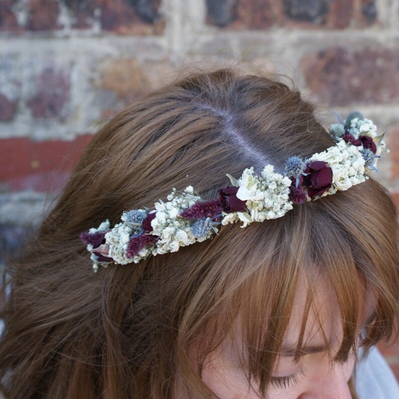 Rustic Winter Dried Flower Dainty Hair Band Crown - Etsy UK