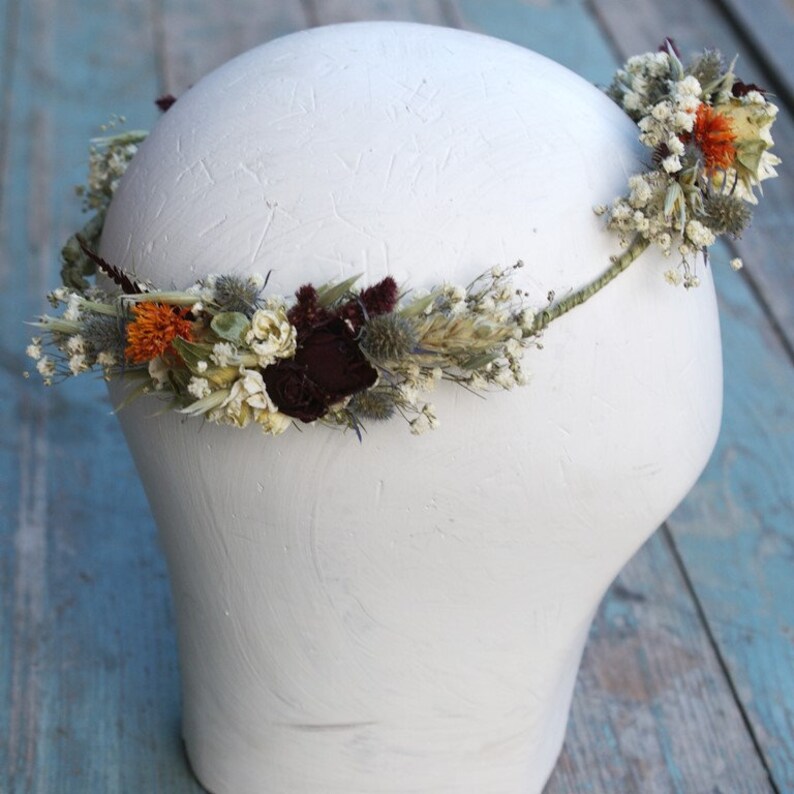 Woodland Sunset Dried Flower Hair Crown | Etsy
