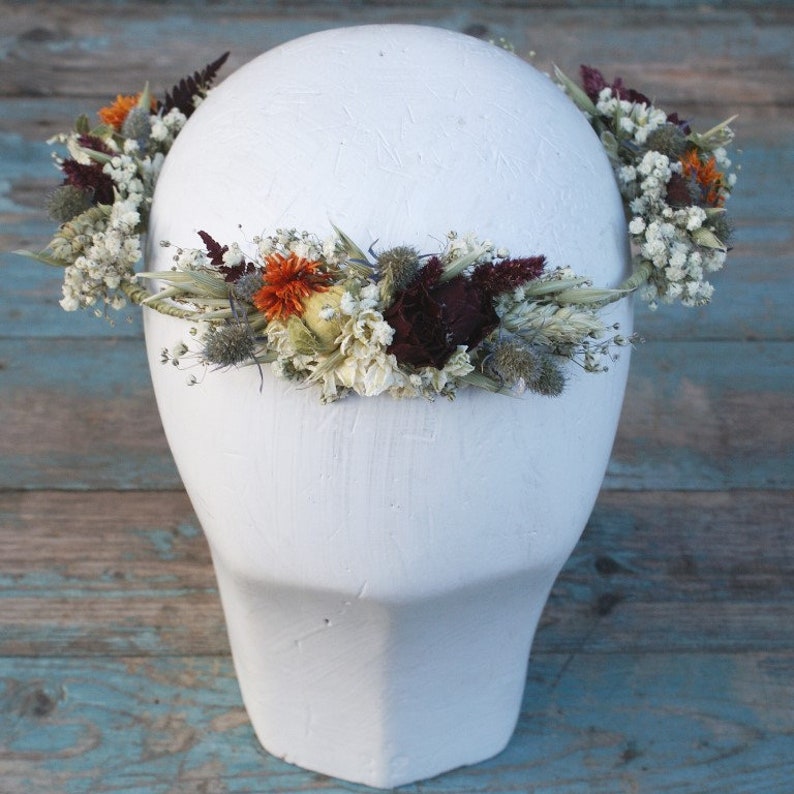 Woodland Sunset Dried Flower Hair Crown | Etsy