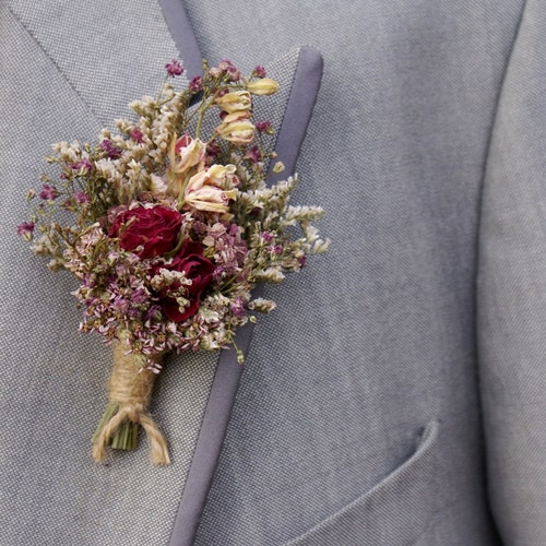 1/3/5/7 Rustic Dried Flower Buttonhole // for Wedding Baptism - Etsy UK