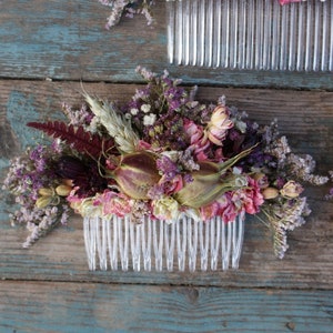 Woodland Berry Dried Flower Hair Comb - Etsy