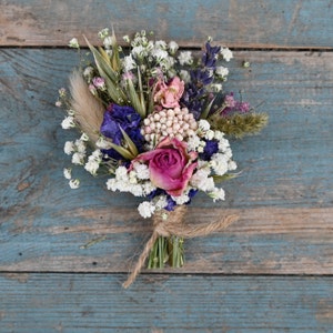 Meadow Mixed Dainty Dried Flower Wedding Buttonhole - Etsy UK