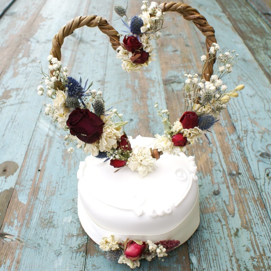 Rustic Winter Dried Flower Willow Cake Topper - Etsy