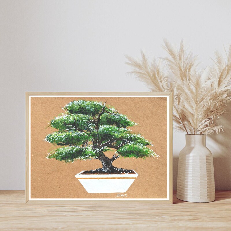 Bonsai Tree Painting - Etsy