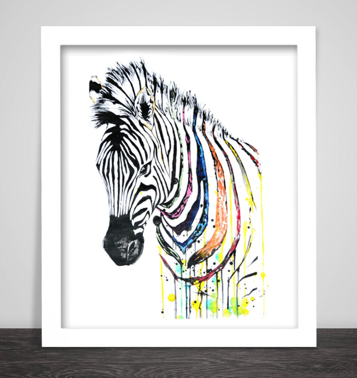 Zebra Head, Animal Art, Abstract Art, Colorful Artwork, Print, Wall Art ...