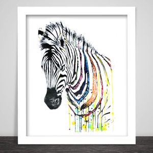 Zebra Head, Animal Art, Abstract Art, Colorful Artwork, Print, Wall Art ...