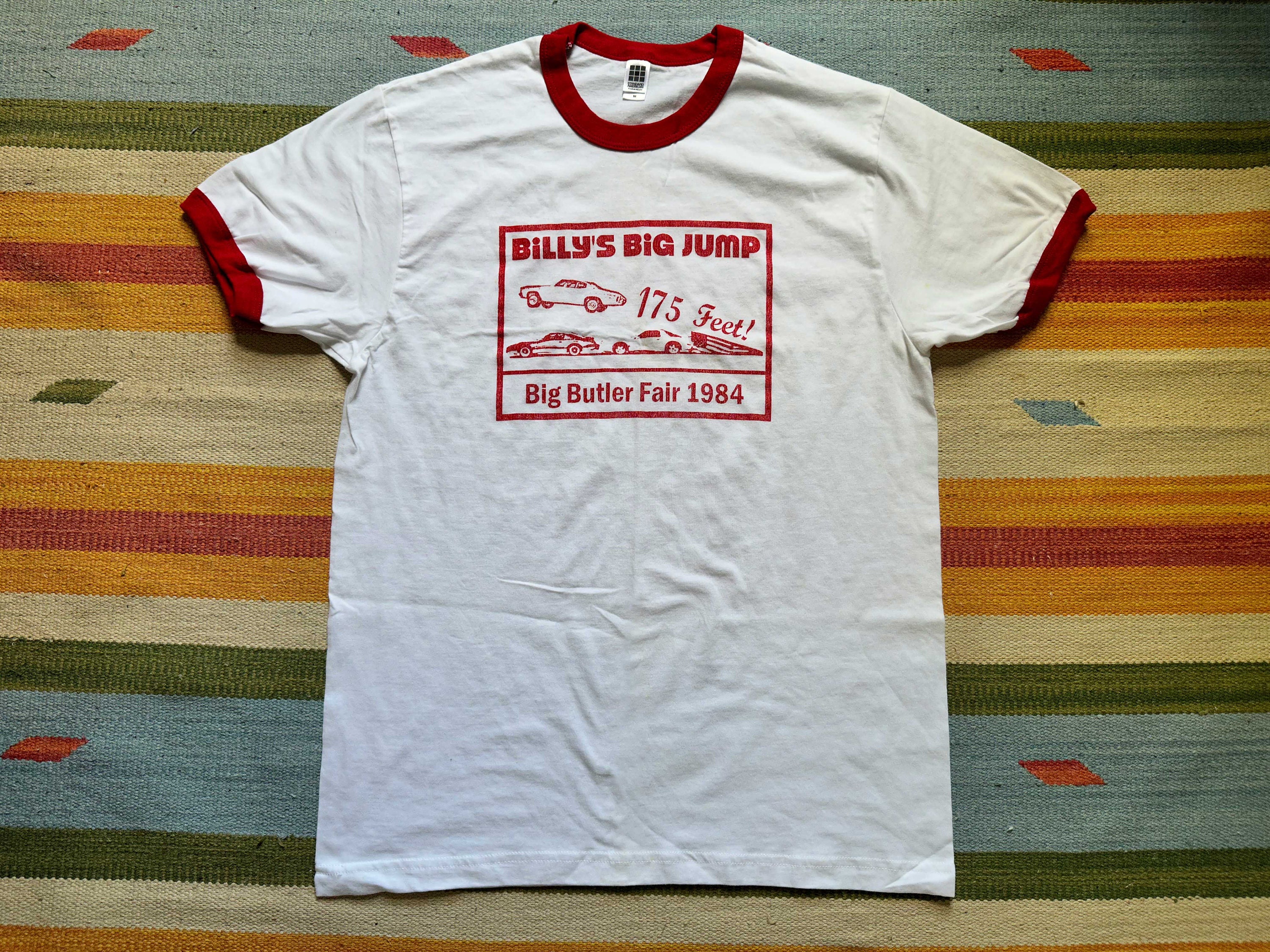 Vintage Inspired Big Butler Fair Billy's Big Jump 1984 White Ringer T ...