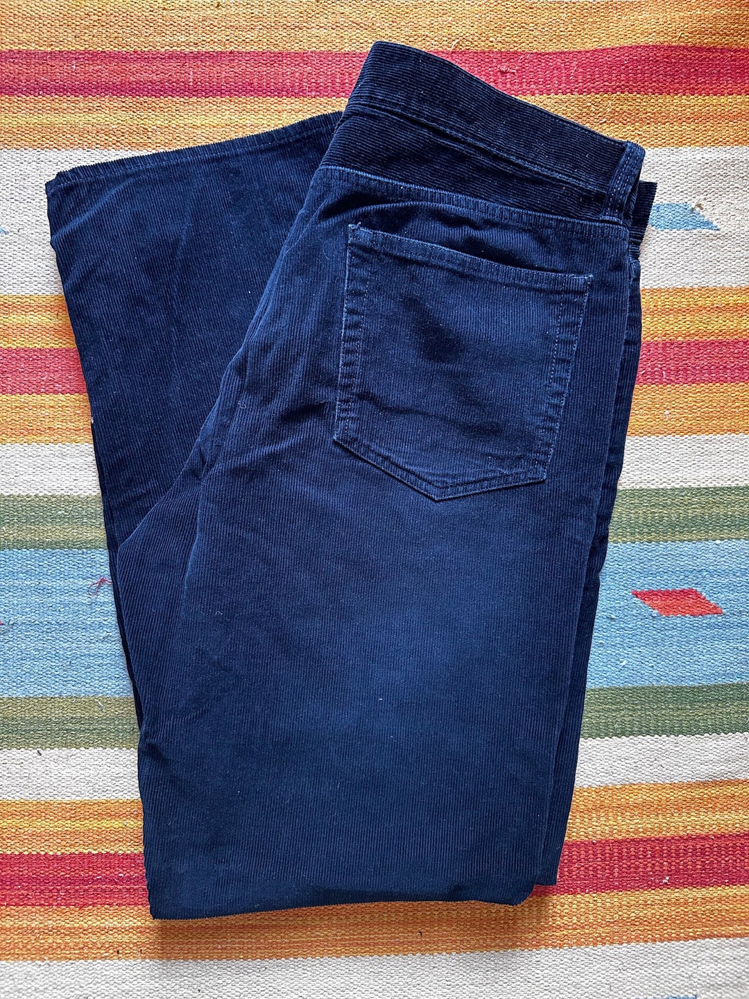 Vintage J. Crew Navy Blue Corduroys Straight Fit Early 2000s 34" X 32 ...