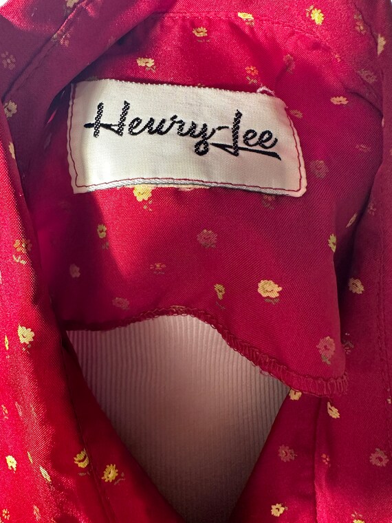 Vintage HENRY LEE maroon with floral pattern polyeste… - Gem