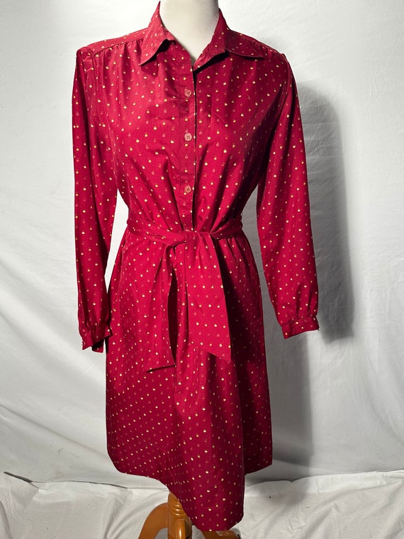 Vintage HENRY LEE maroon with floral pattern polyeste… - Gem