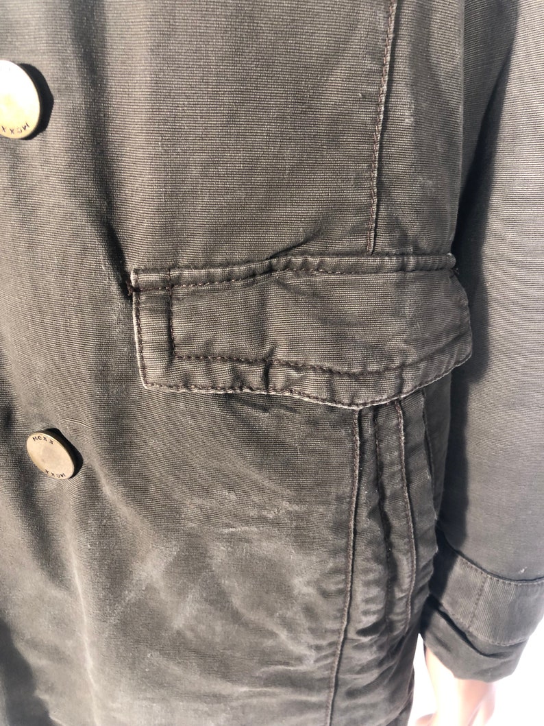 Vintage Mens MEXX Military Style Army Winter Coat Jacket With Wool ...